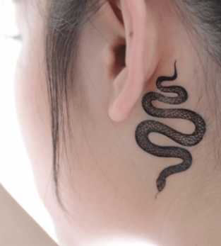 12 Snake Tattoo Ideas Behind Ear - PetPress