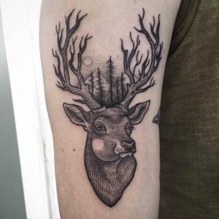 23 Best Stag Head Tattoo Designs and Ideas | PetPress