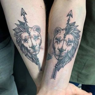 12+ Best Matching Lion Tattoo Designs - PetPress