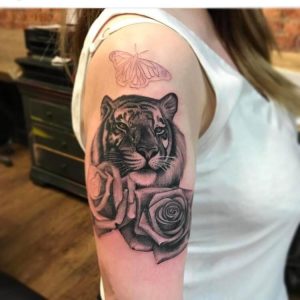 15+ Best Tiger and Rose Tattoo Designs - PetPress
